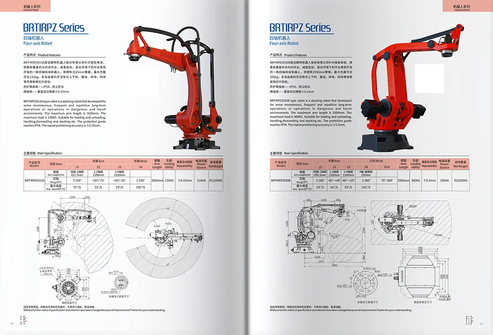 6 Axis Robot Arm Industrial Robot Arm With Playload 20kg 50kg 100kg Of