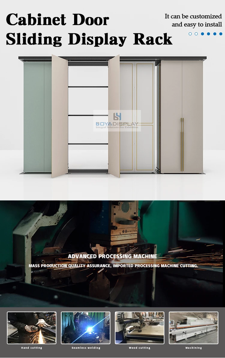 Custom Door Display Stand Double Rows Cabinet Door Display Rack Smooth ...