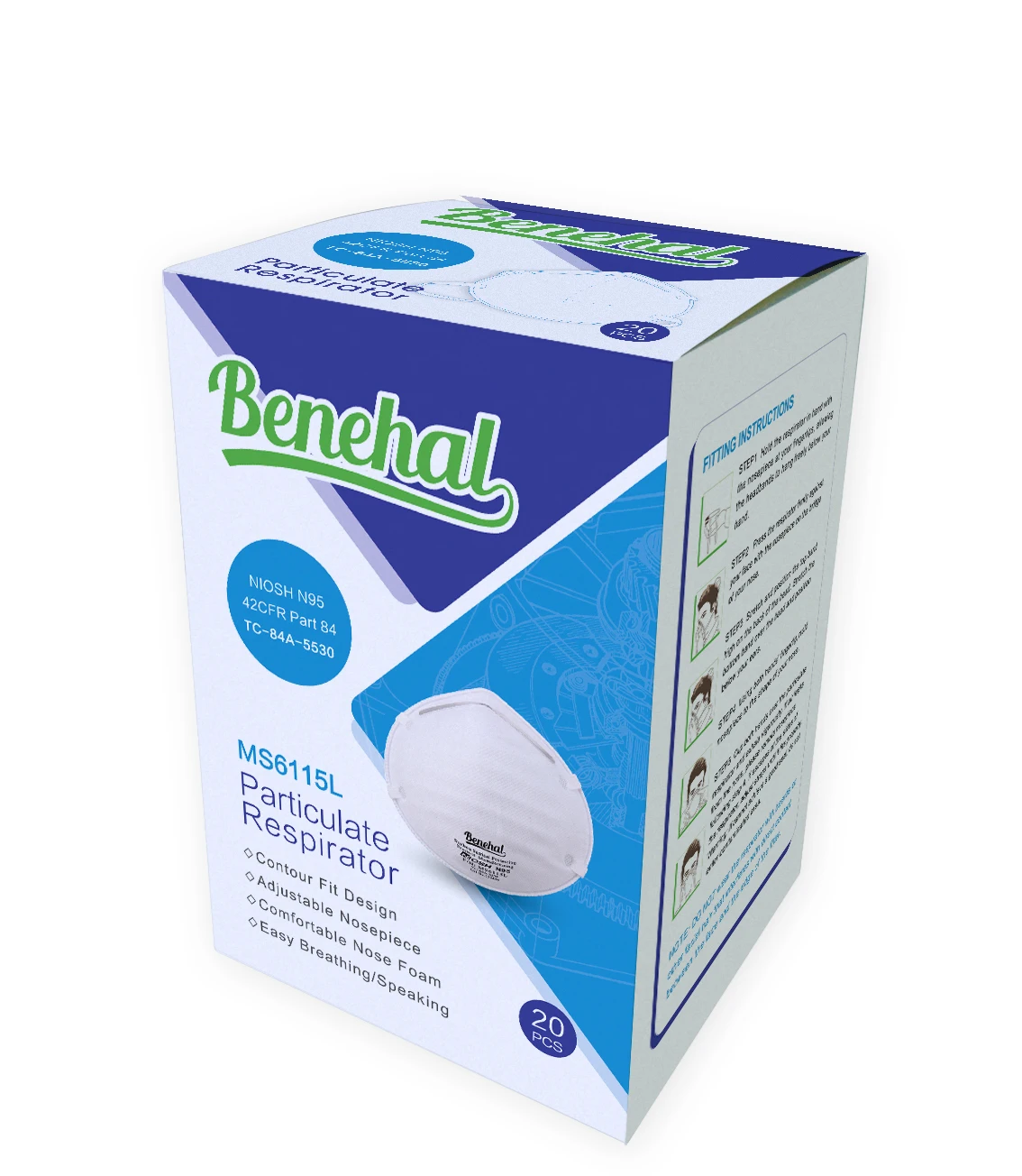 Niosh Approved N95 Particulate Respirator Disposable Large Size Valved ...