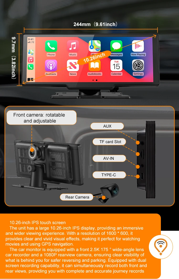 Gasoline Vehicles Map Navigation Carplay for Cars Portable MP5 Player ...