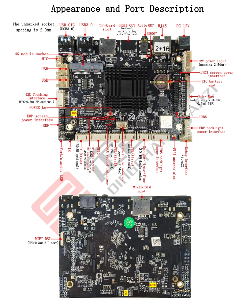 Rockchip Android 4k 8k Motherboards Hd Lvds Usb Edp Sd Sata For ...