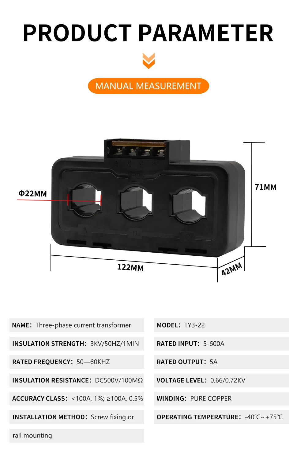 Three-phase Integrated Current Transformer Class 0.5 Micro Ac 380v ...