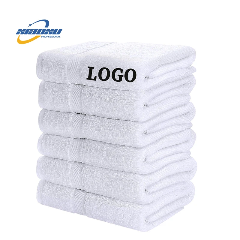 Customized Logo White Towels Sets Soft For Salon Beauty Spa Barber Bath ...