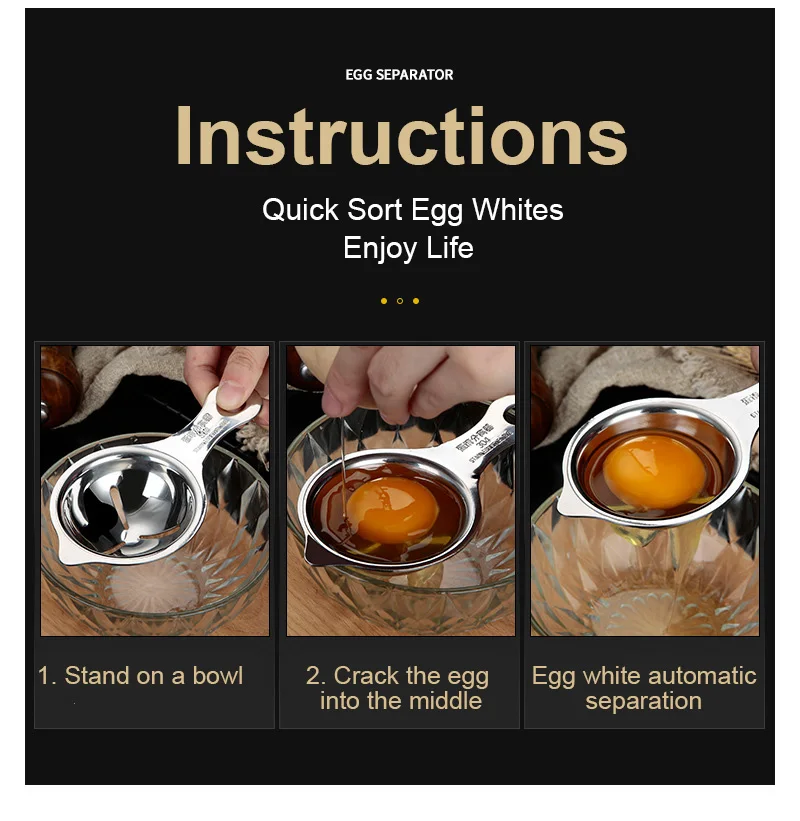 Kitchen Accessories Separating Funnel Spoon Egg Divider Tool Eggs Yolk ...