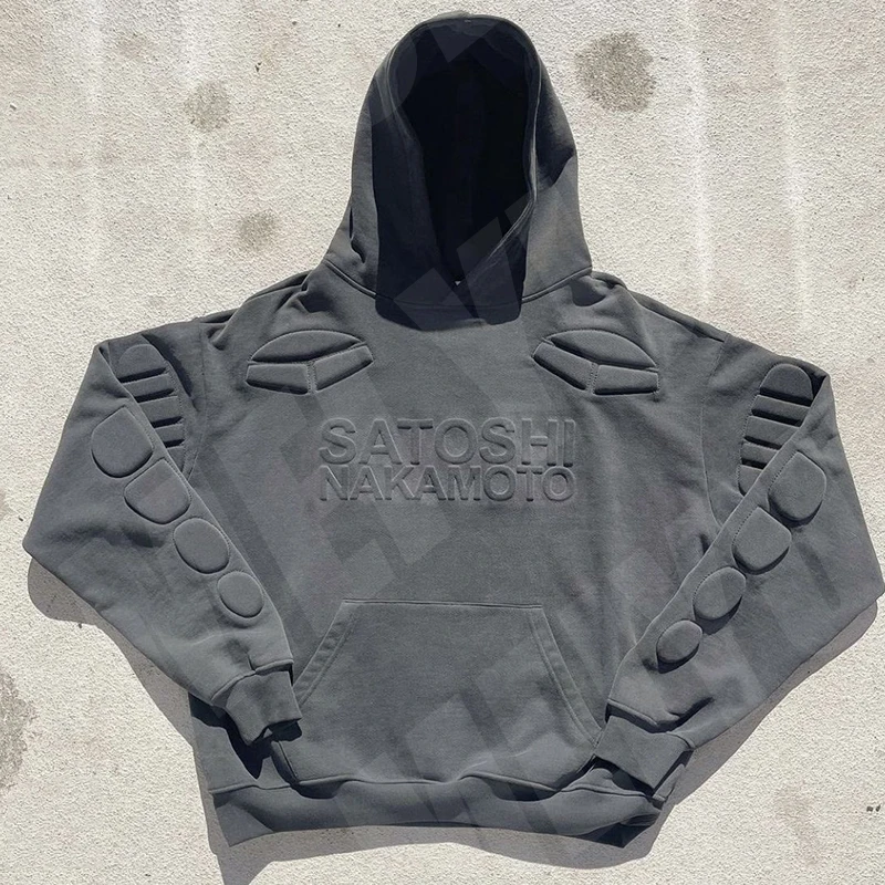 Custom Embossing Print Logo Acid Wash Hoodie - Vintage French Terry