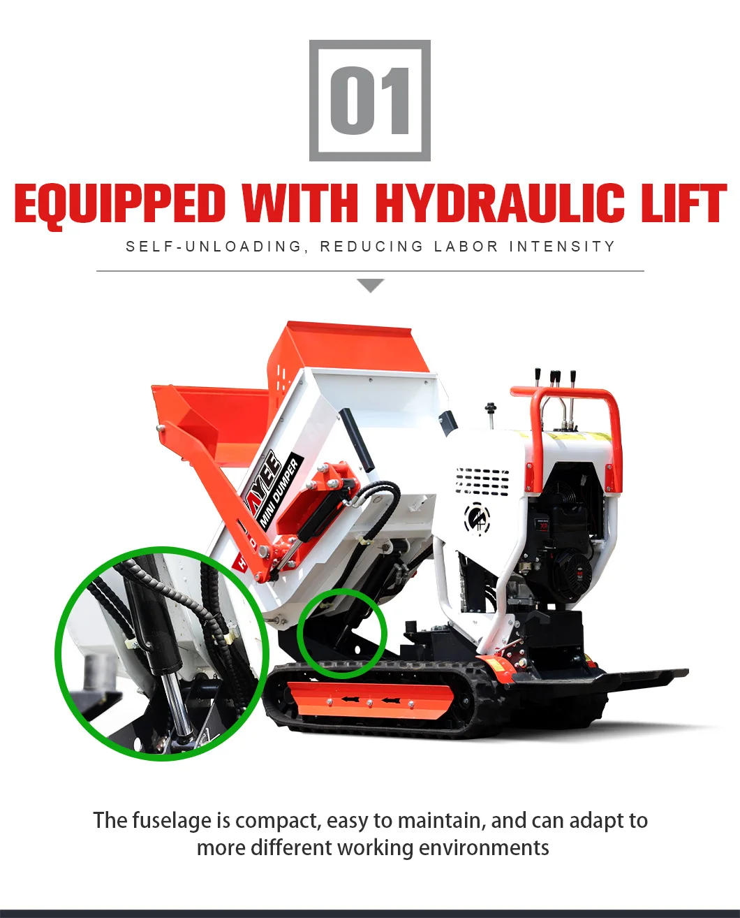 High Quality Garden Small Track Dumper Construction Hydraulic Crawler ...