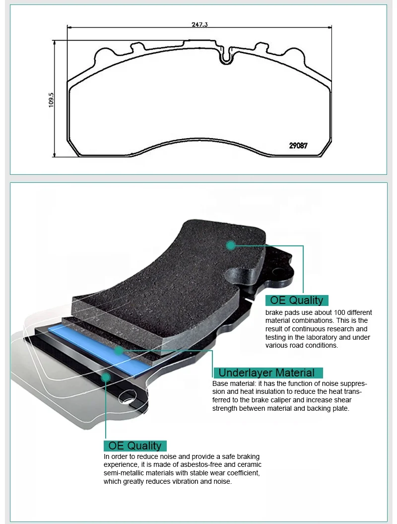 Truck Brake System Front Axle Ceramic Brake Pads Disc Brake Pad Wva ...