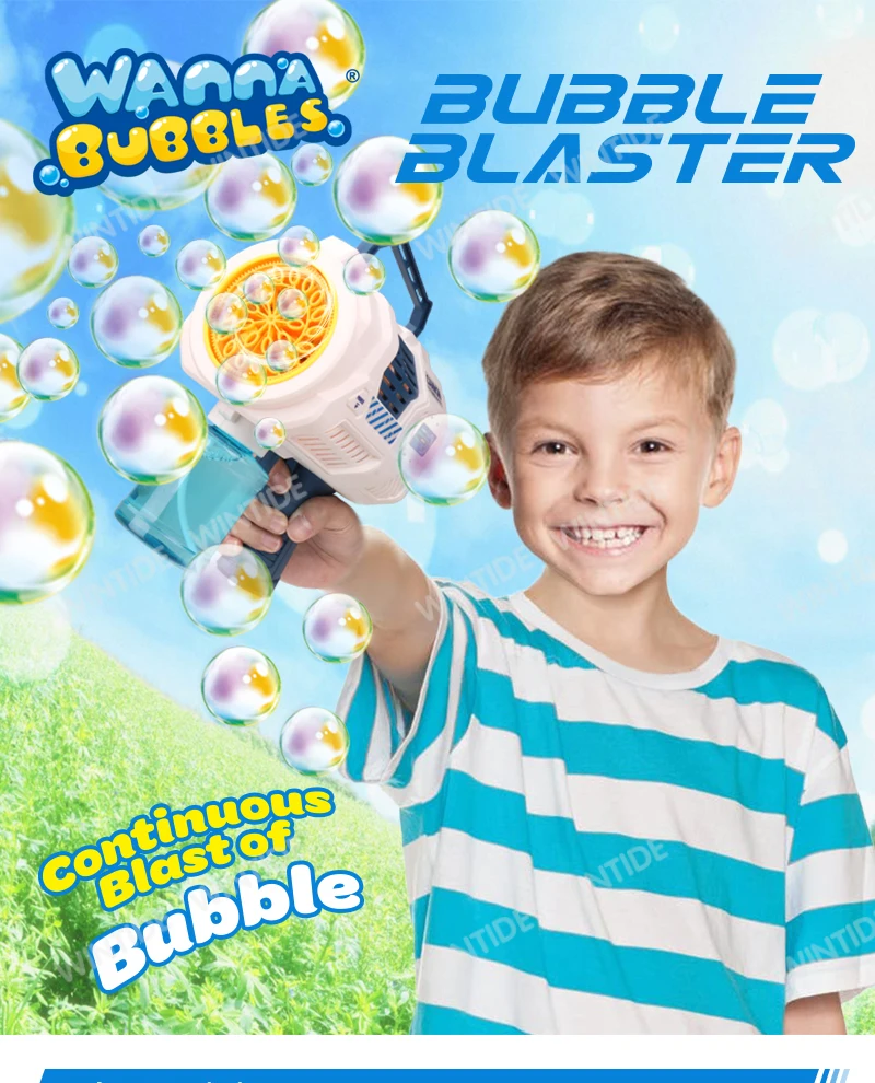 Rocket-shaped Pc Plastic Toy Bubble Gun For Toddlers 1-8 For Outdoor ...