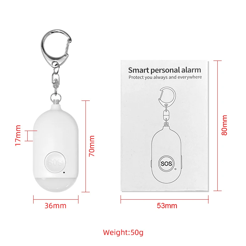 Emergency SOS Anti Attack Alarm - 130db Tuya Smart Bluetooth