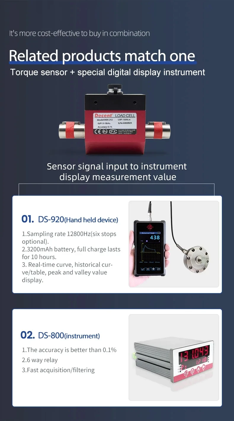 Large Range Motor Rotary Dynamic Torque Sensor Non-contact Rotating ...