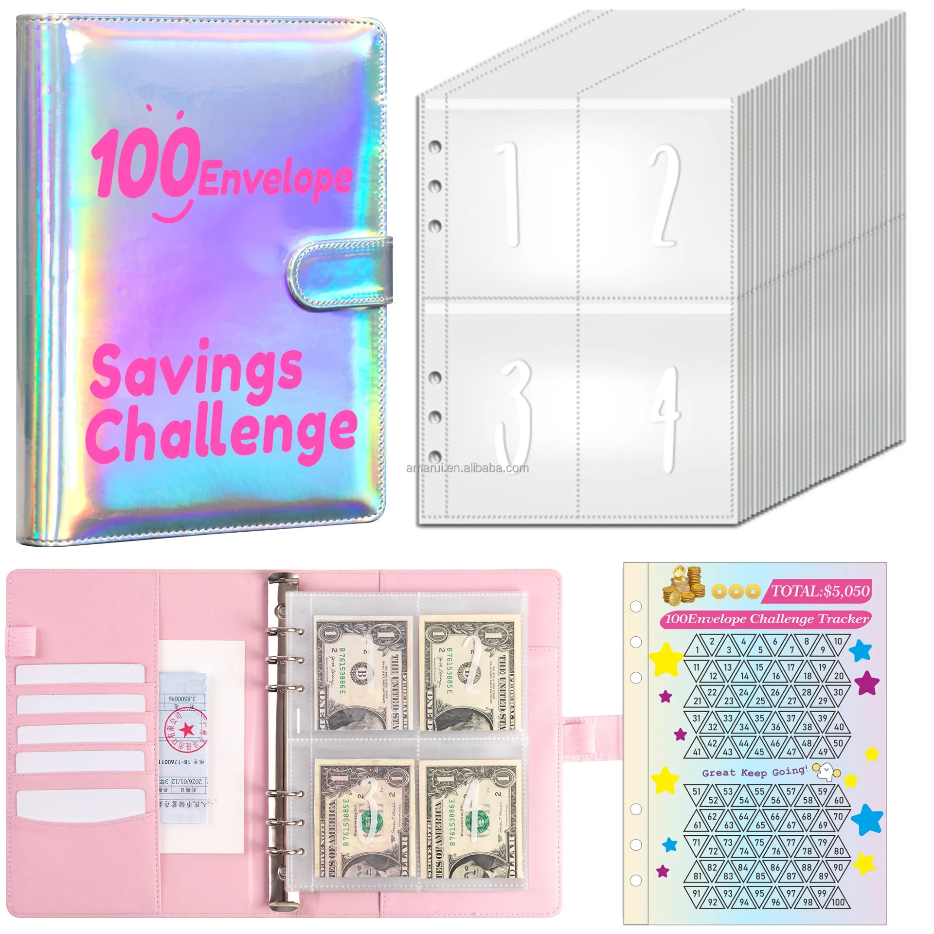 100 Envelopes Money Saving Challenge Book - A Fun And Meaningful Budget ...