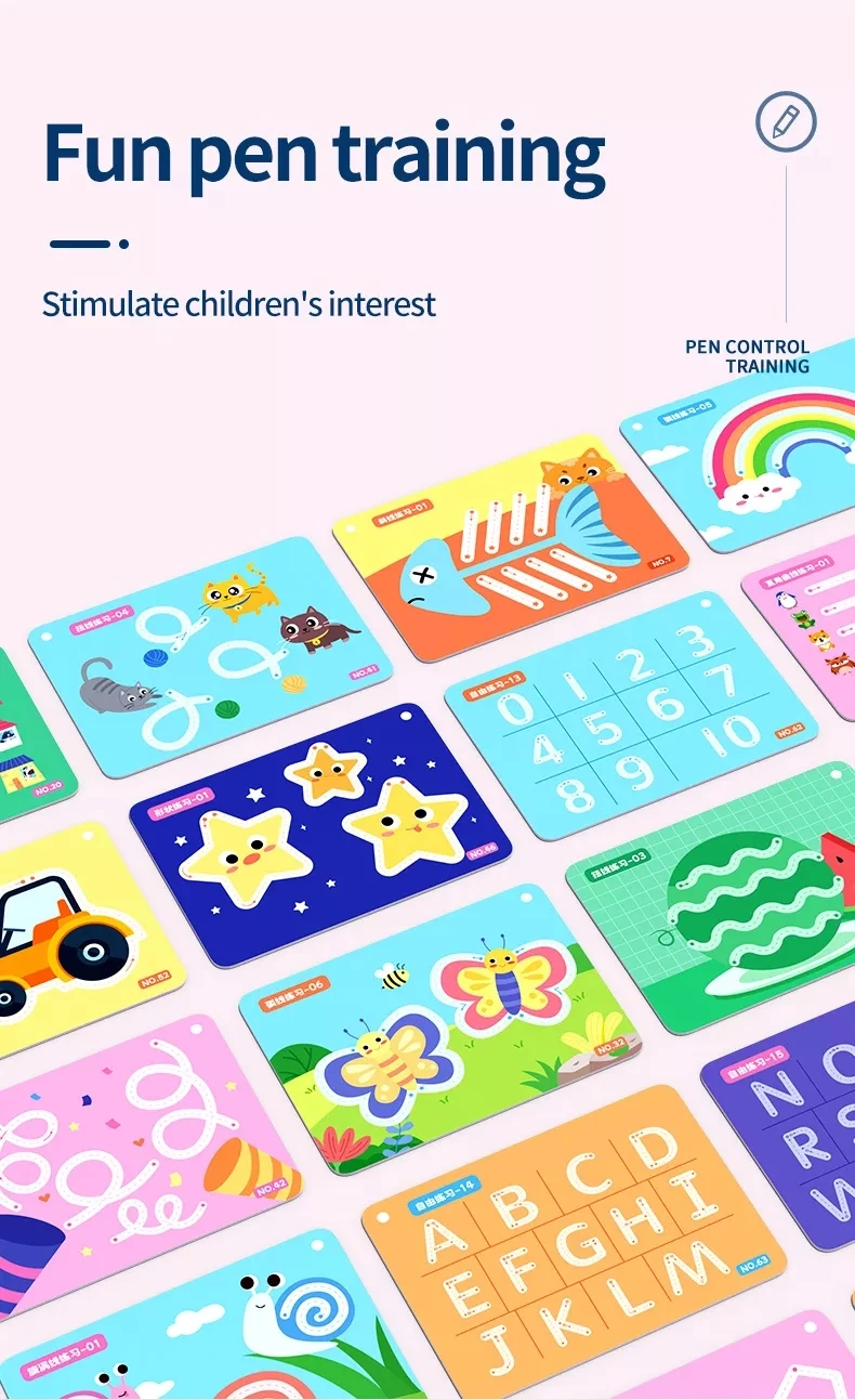 Brain Development Educational Early Learning Pen Control Training Book Card
