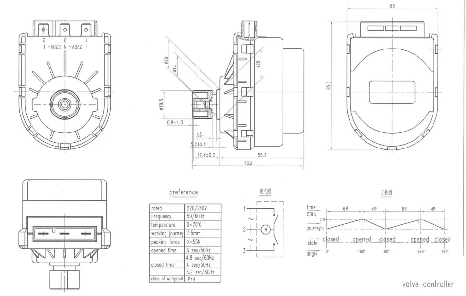 Hot Sale 220V AC 2.5W Gas Boiler 3 Way Valve Motor for Wall-hanging ...