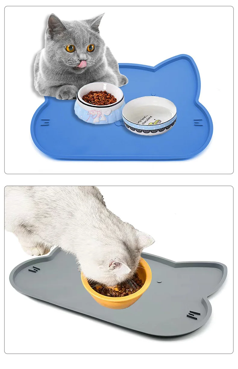 Big Pet Feeding Pad Silicone Dog Feeder Cat Food Mat Slow Feeder Bowl ...