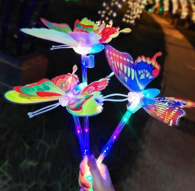 LED Butterfly Sticks - Shining Wand for Kids' Festivals
