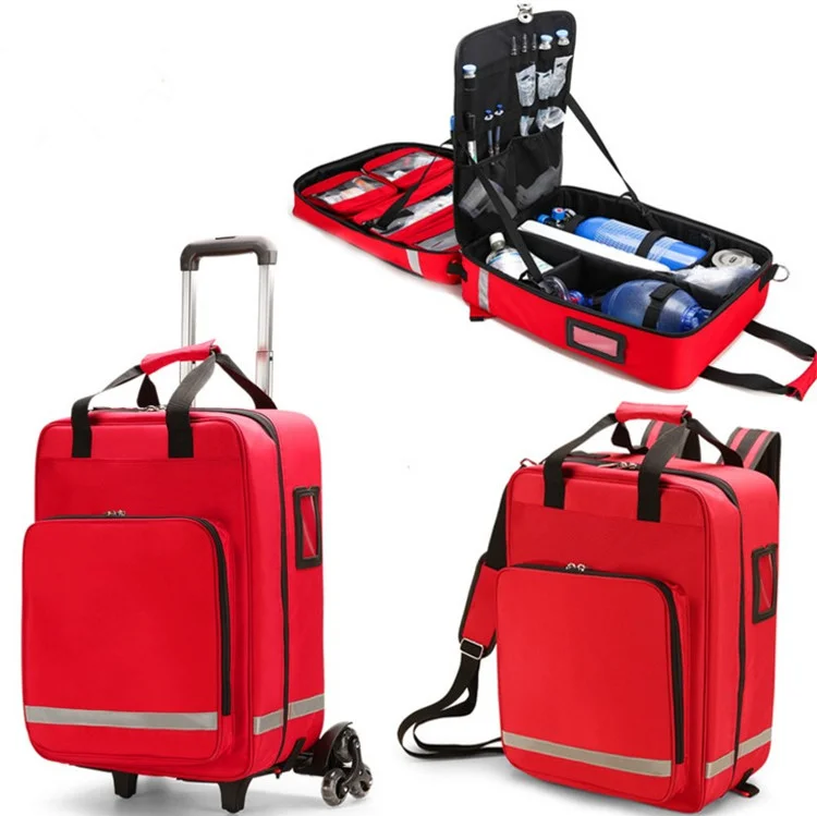 Chinvah Red Rolling Earthquake Hospital Ambulance Trolley