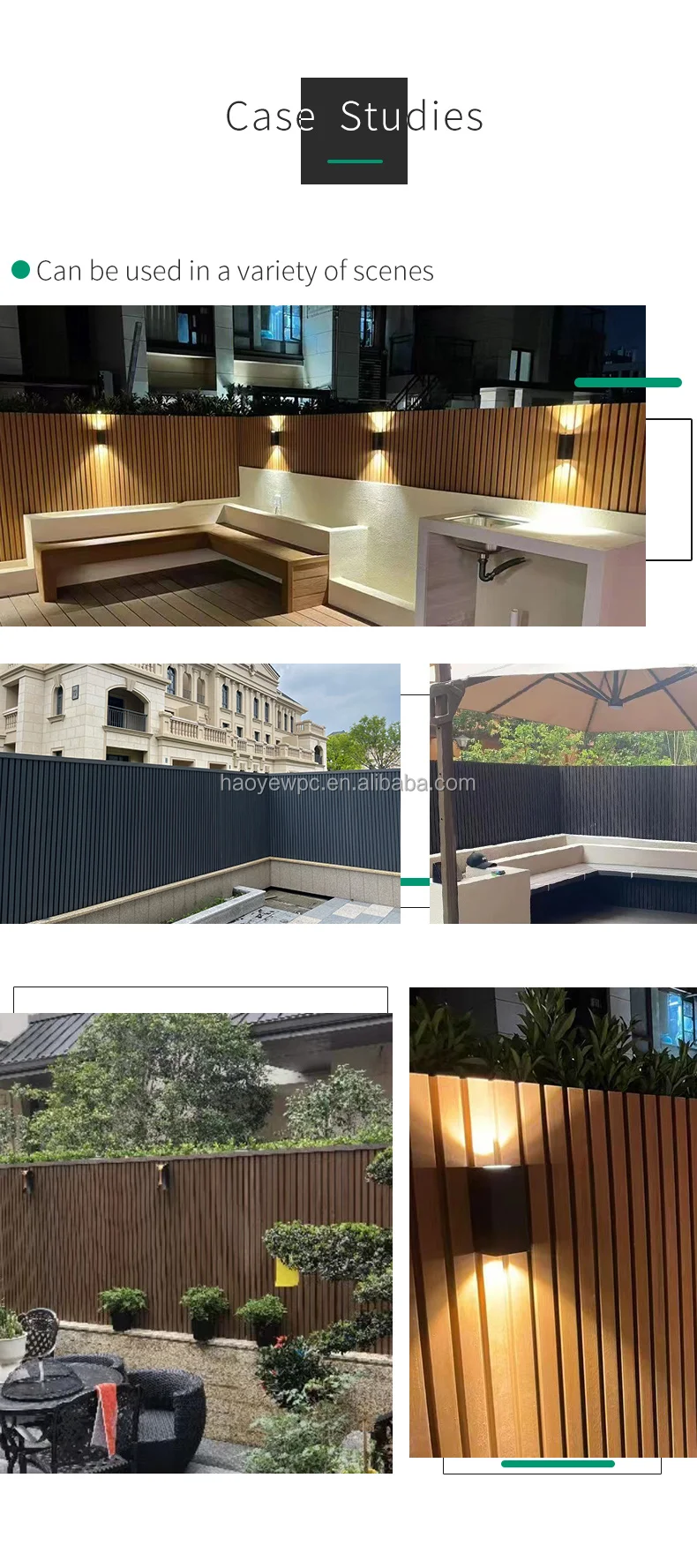 Hoyeah 21926 Outdoor Wpc Wall Cladding Waterproof Co-extrusion Wood Plastic Composite Fluted ...