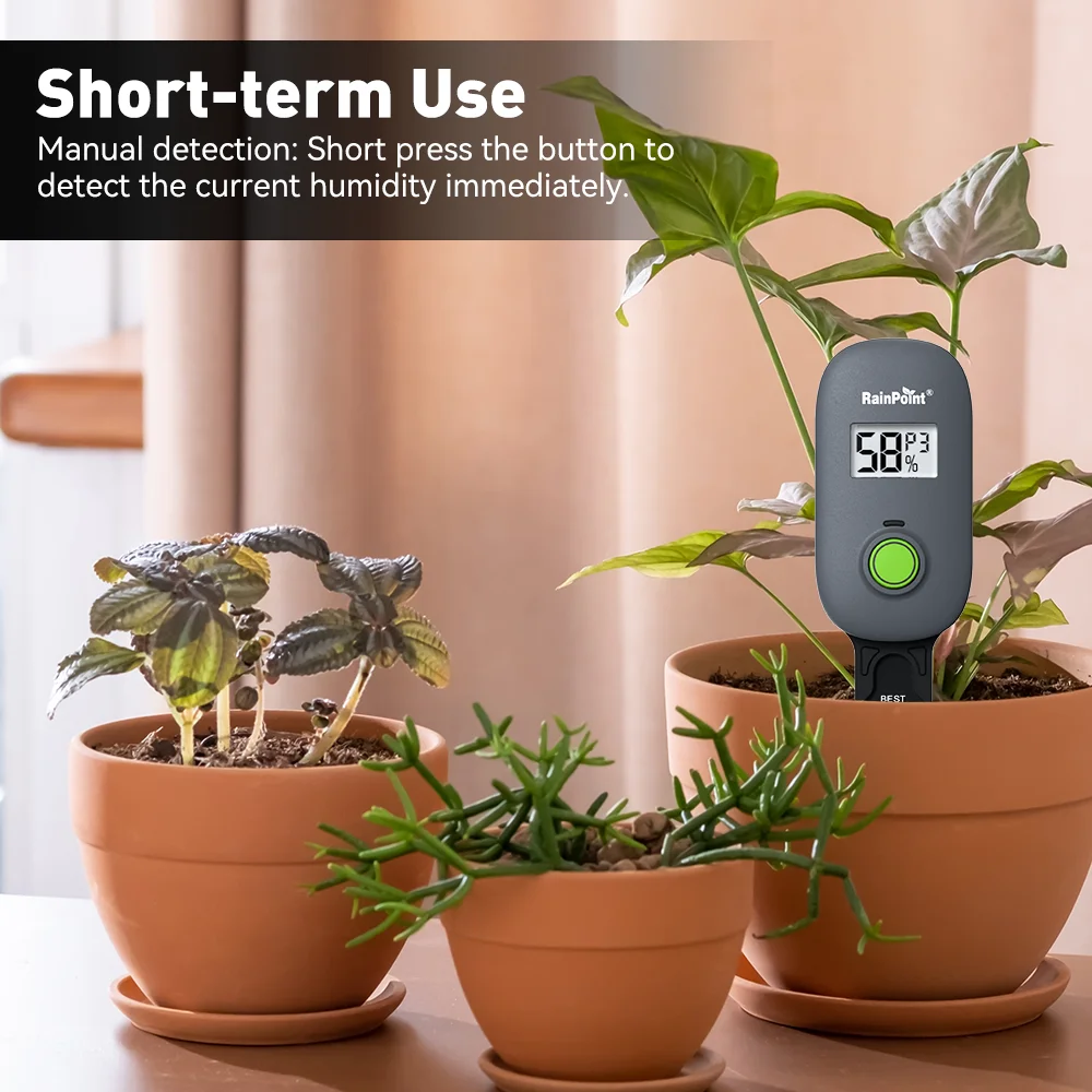 RAINPOINT Digital Soil Moisture Meter Soil Sensor for Plants Soil ...