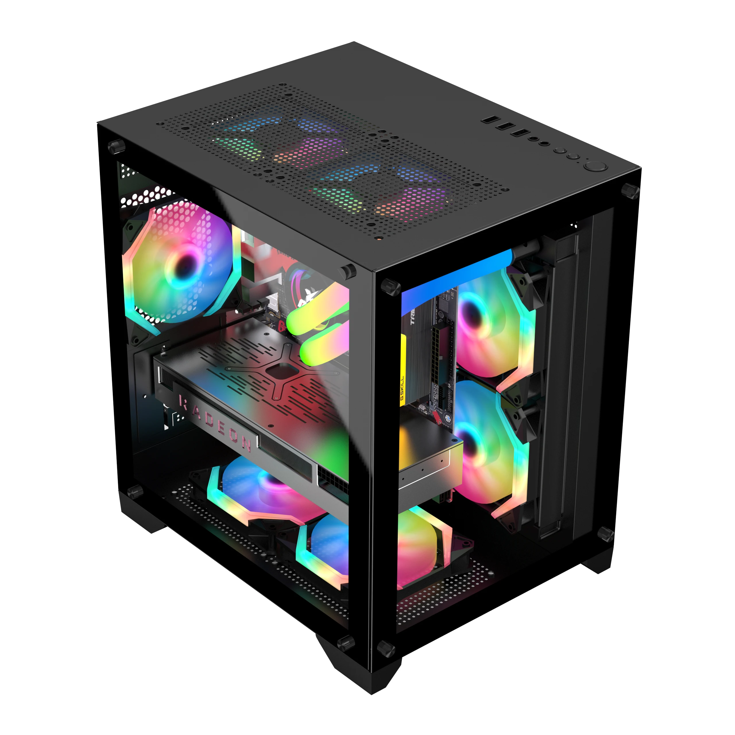 Custom Mid Matx Itx Tower Desktop Glass Case Pc Gaming Pc Case Computer ...