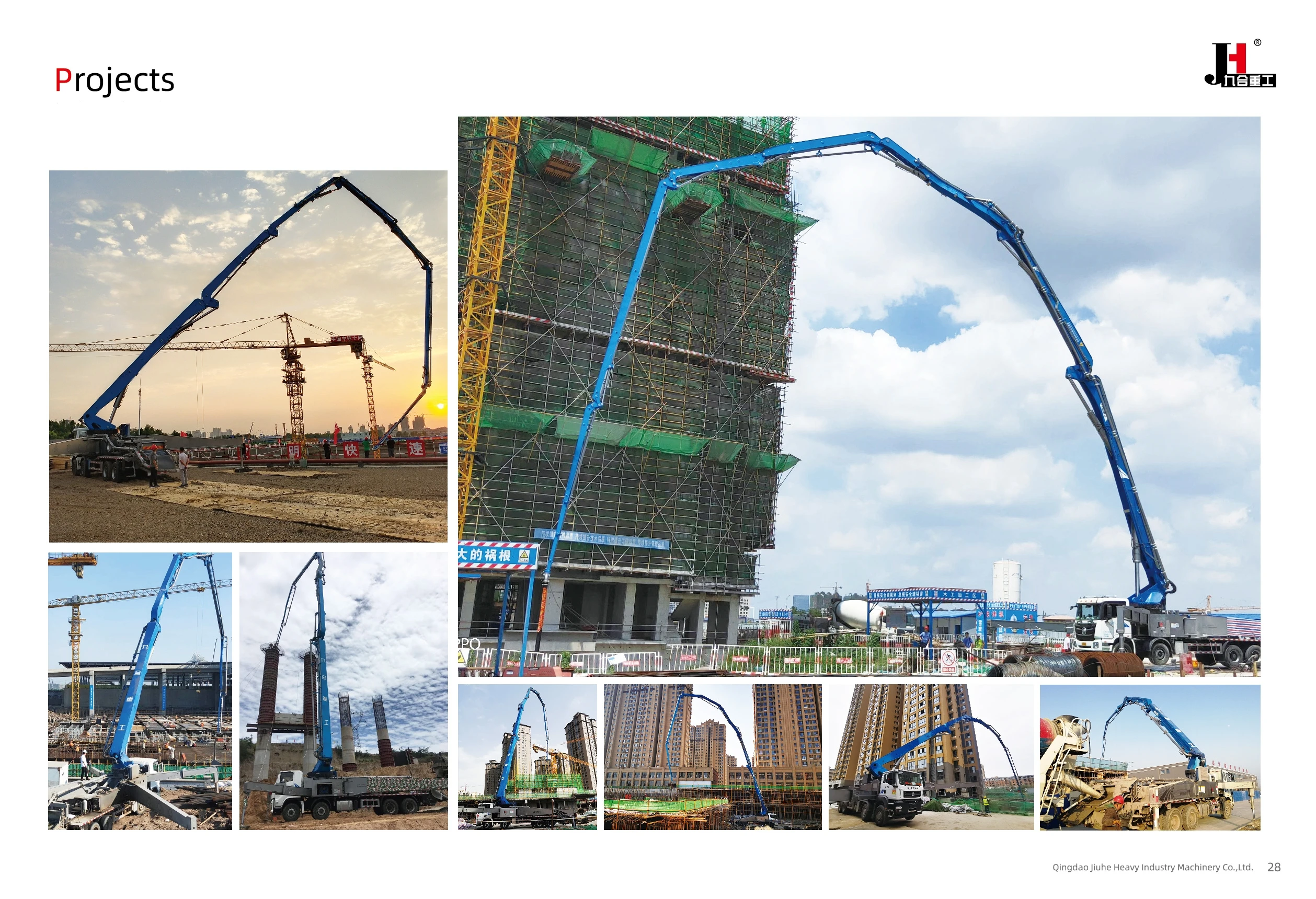 17m Spray Radius Mobile Hydraulic Concrete Placing Boom Traction Type ...