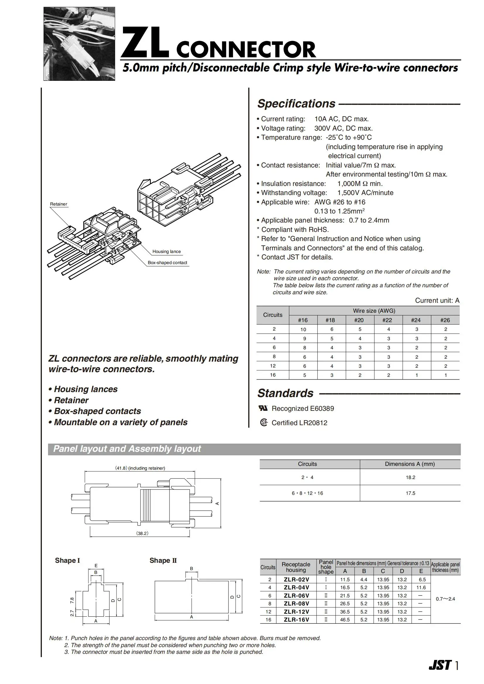 Wire To Wire Connectors,Crimp Style,With Locking Device,5mm Pitch,Zlp ...