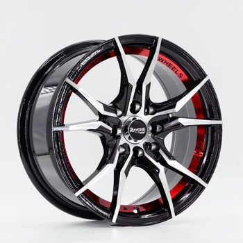 Black And Red Alloy Wheels 15 Inch Light Weight 4x100 Aluminum Alloy ...