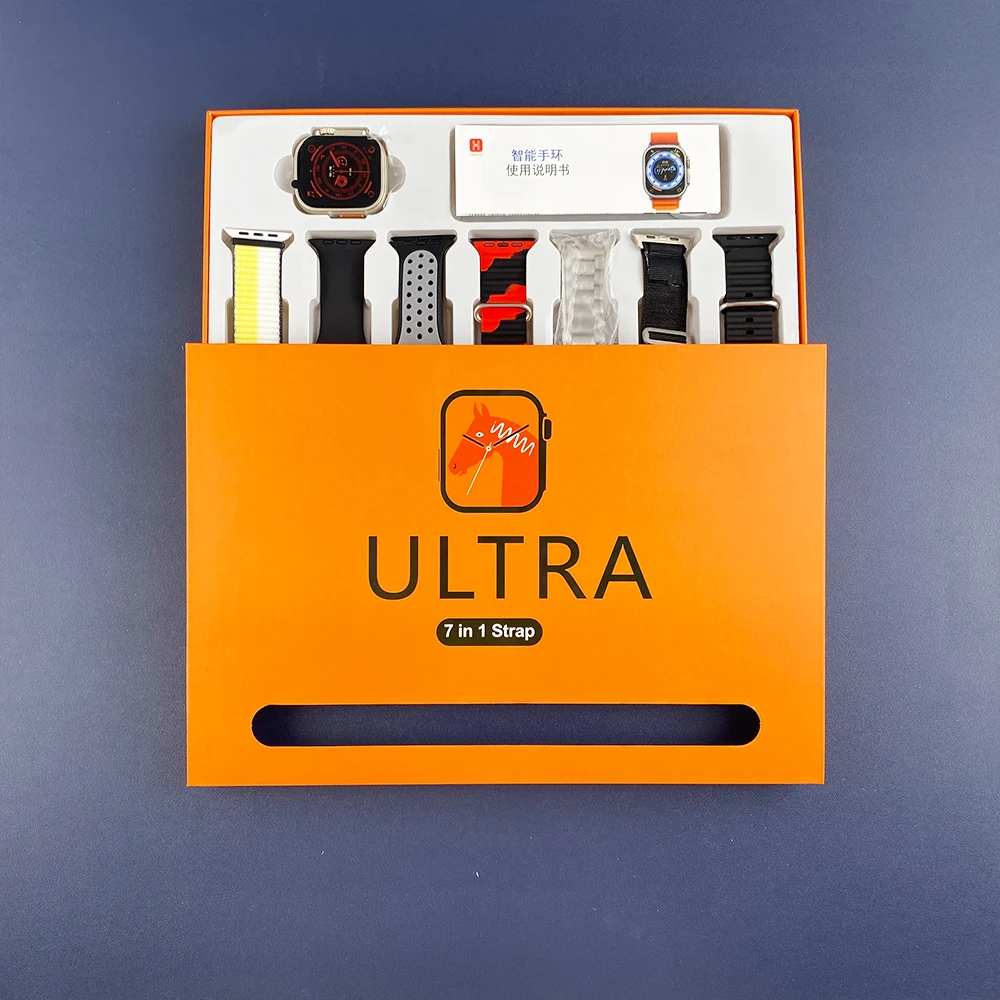 7 In 1 Ultra Smart Watch S100 Ultra Straps Blood Oxygen Body S100 Reloj ...