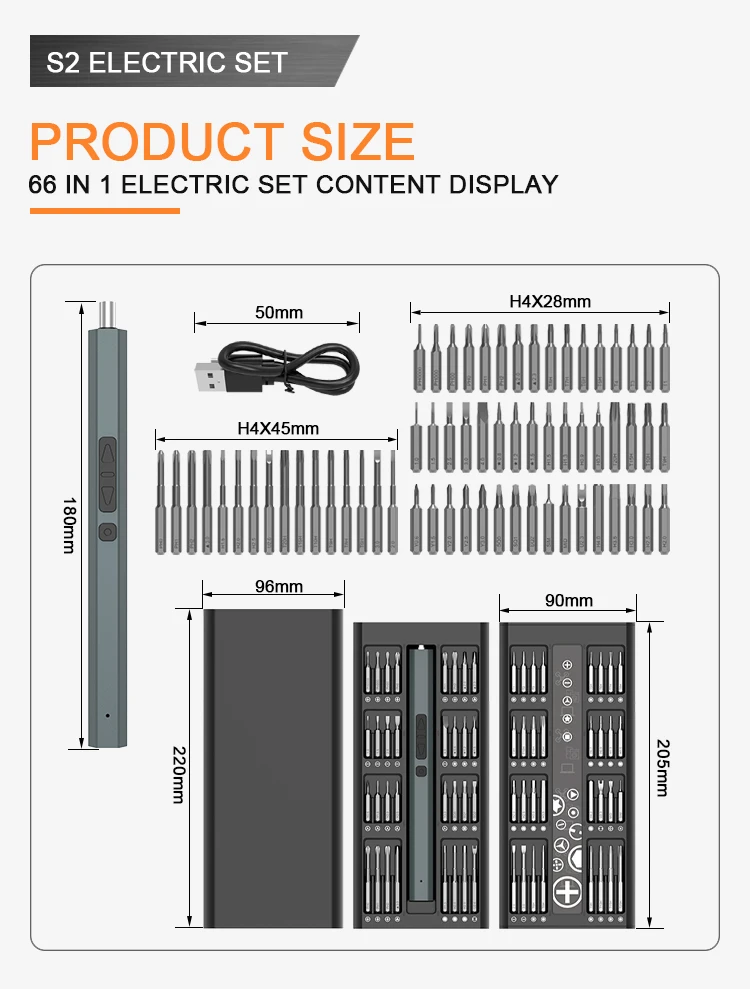 66 in 1 Precision Micro Household Rechargeable Electric Screwdriver Set ...