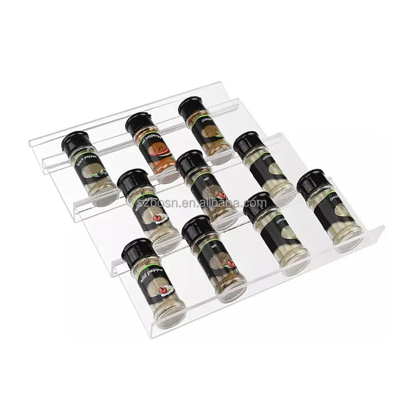 4 Tier Acrylic Spice Rack Tray Customized Acrylic Spice Rack Drawer ...