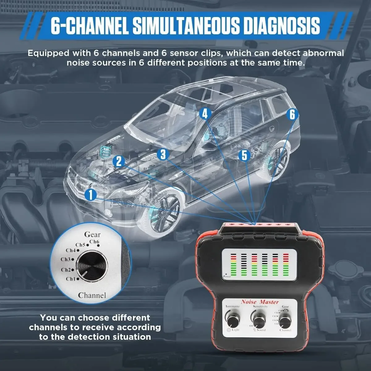 Chassis System Ears Electronic Stethoscope Diagnostic Kit 6-Channel ...