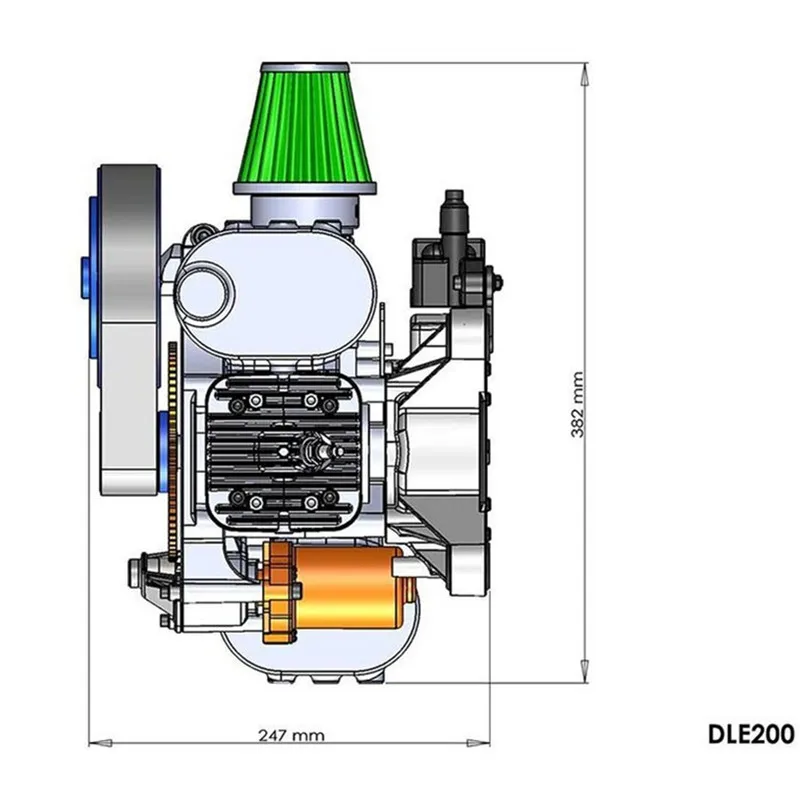 New Dle200 Dle 200cc Gasoline Engine For Paramotor ( Standard Muffler ...