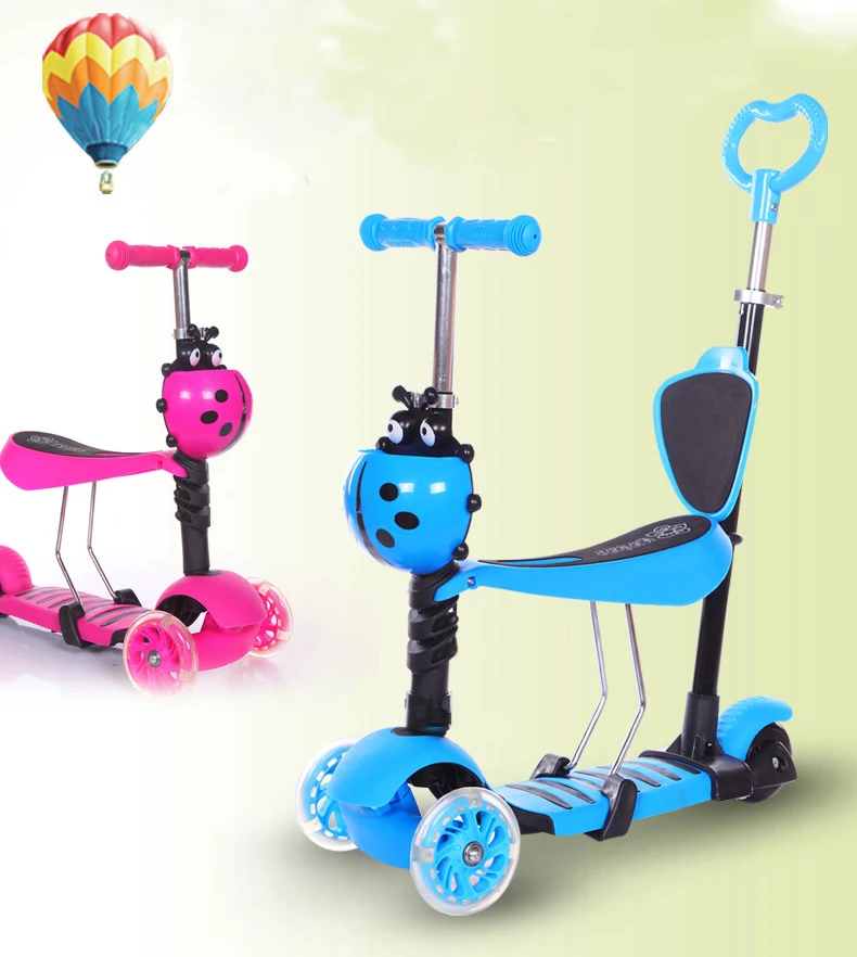 Factory Direct Supply 5 In 1 Kids Kick Scooter /3 Pu Led Wheel Kick ...