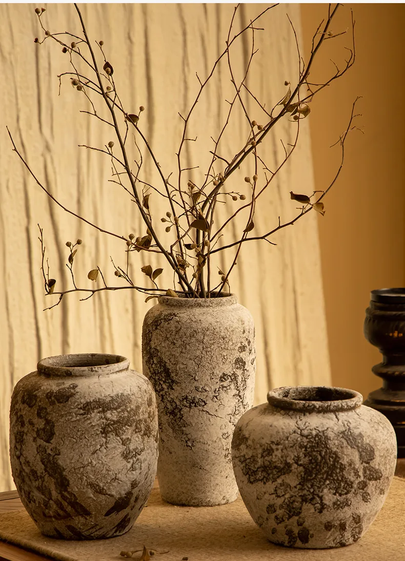 Rustic Handmade Pottery Flower Pot Porcelain Ceramic Vase for Home ...