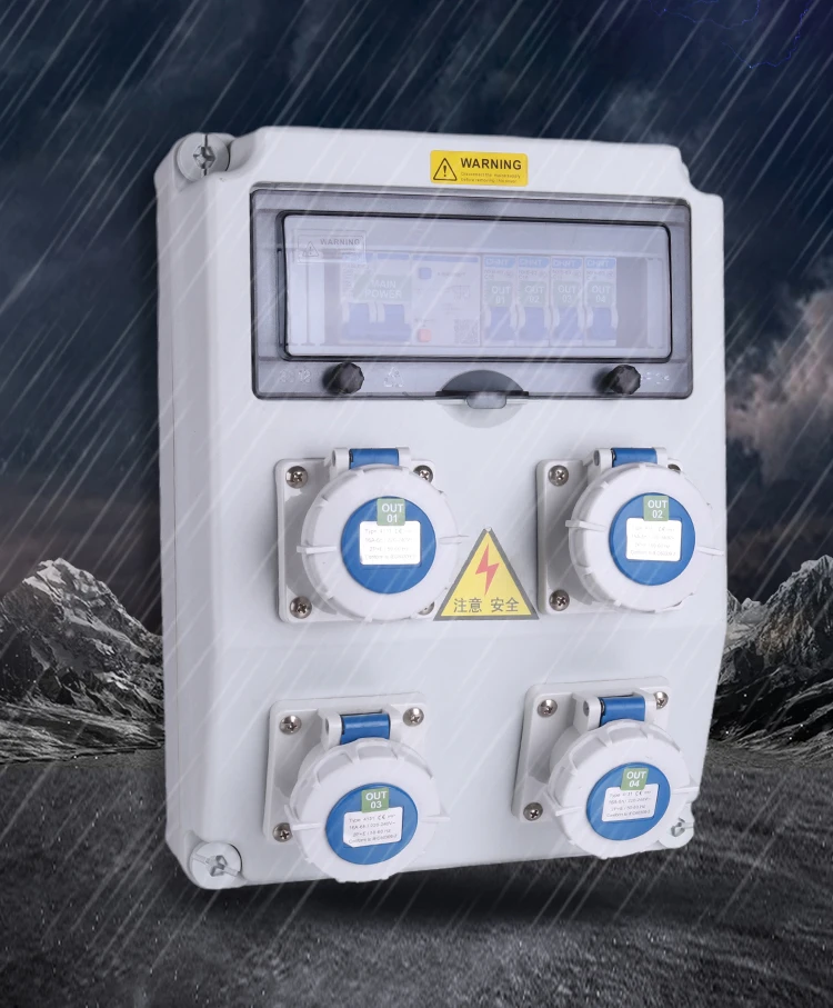 Outdoor Power Distribution Box Plastic Waterproof Industrial Outlet Box ...