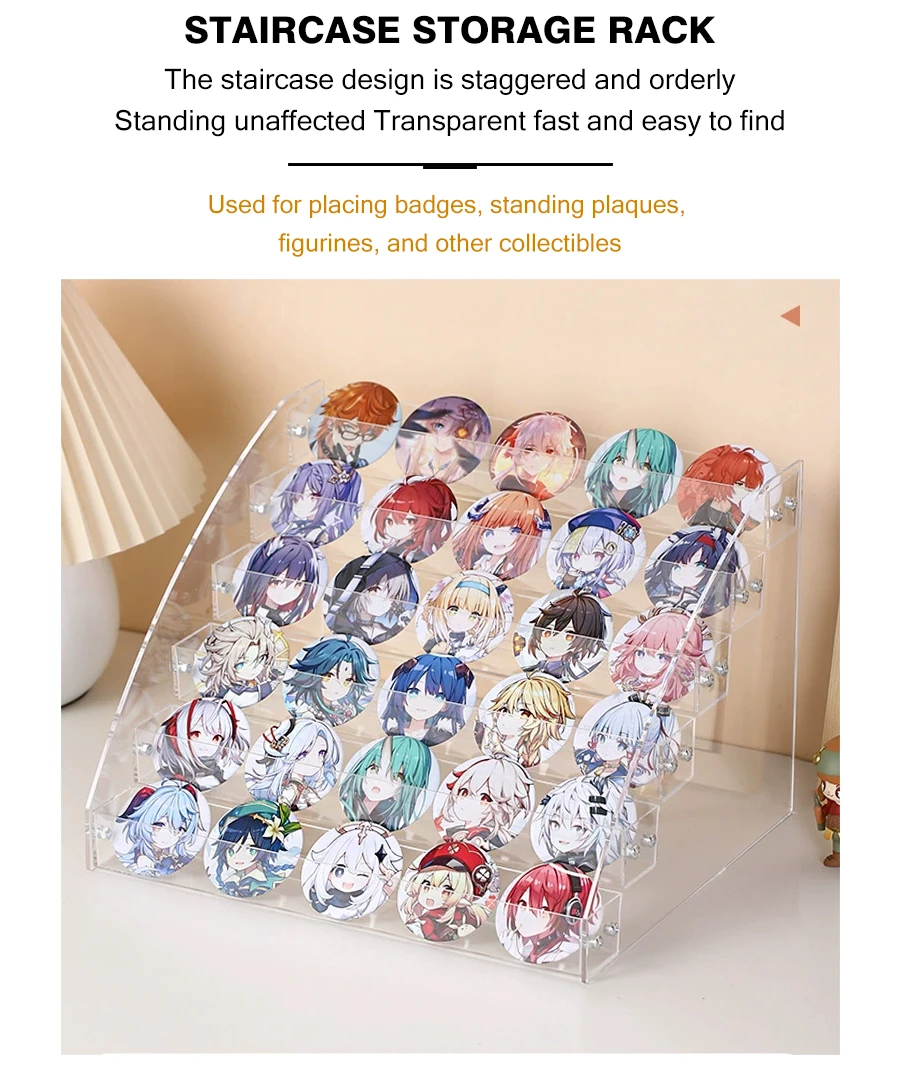 Staircase Display Rack Multi-layer Standing Sign With Storage Box For ...