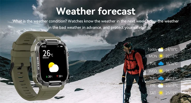 MK66 Smart Watch - Rugged IP68 Waterproof for Outdoor Sports