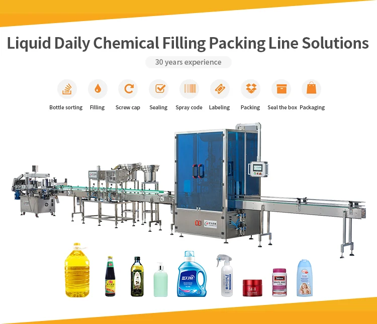 Auto Daily Chemical Packaging Line Digital Liquid Filling Machine 10ml ...