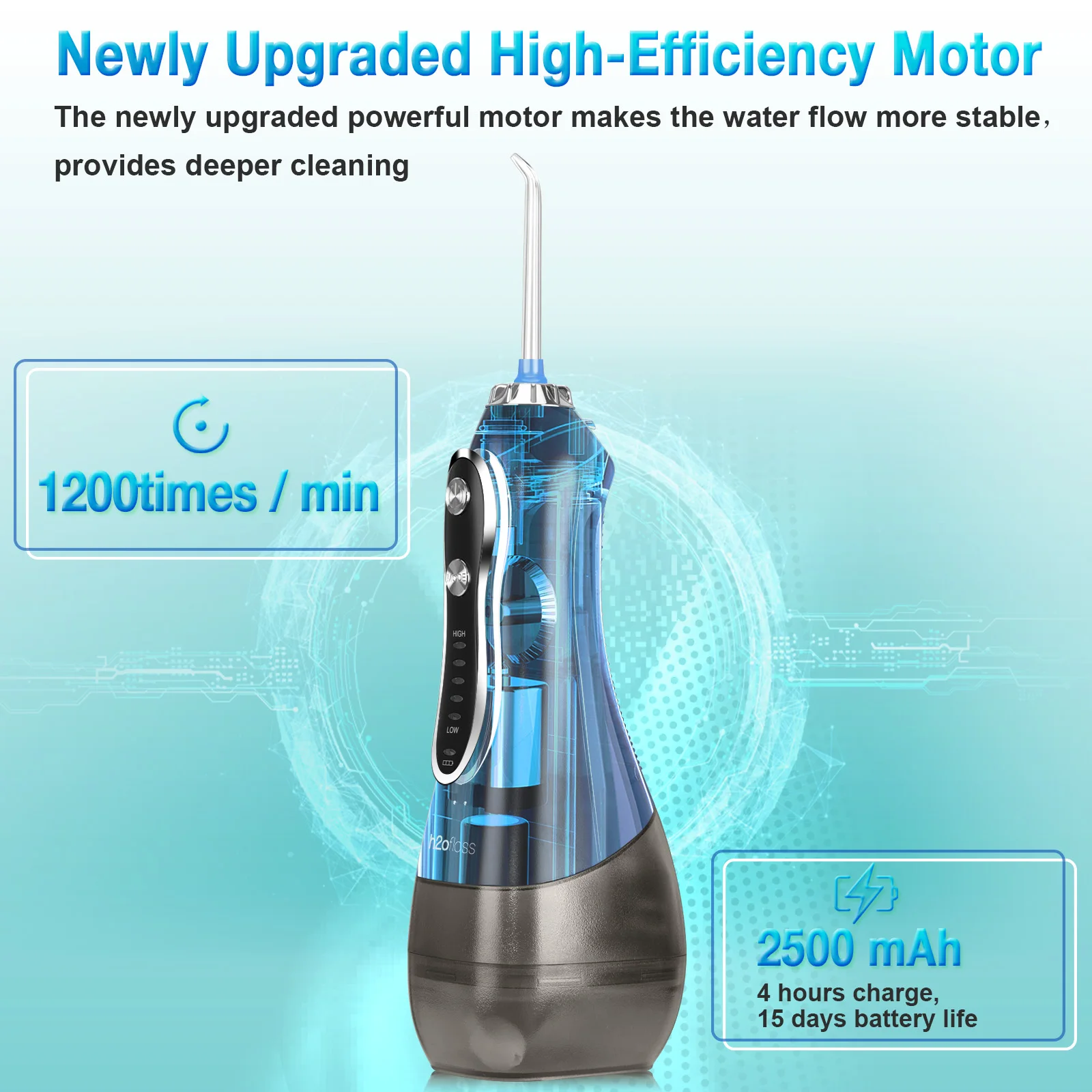 H2ofloss Usb Charged Portable Oral Irrigator Rechargeable Water Jet ...
