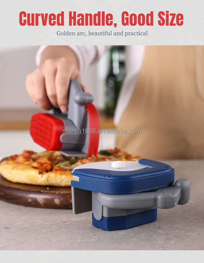 Manjia Stainless Steel Kitchen Pizza Wheels Round Pizza Cutter With ...