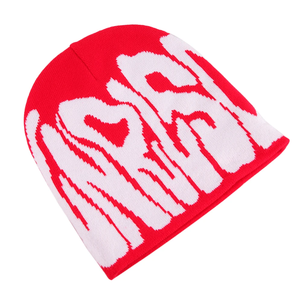 Wholesale Customized Beanies Hats All Over Logo Knitted Jacquard Winter ...