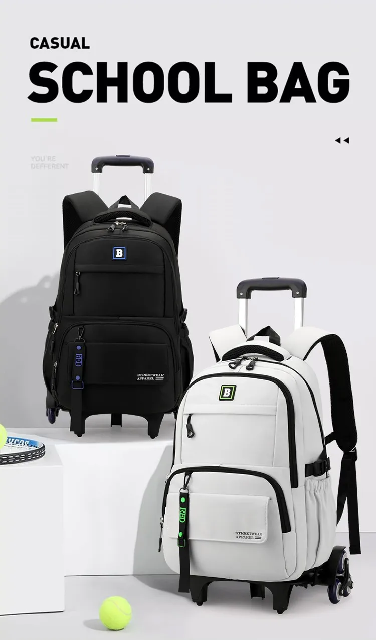 ZIRANYU Rolling Backpack - Large Capacity & Waterproof