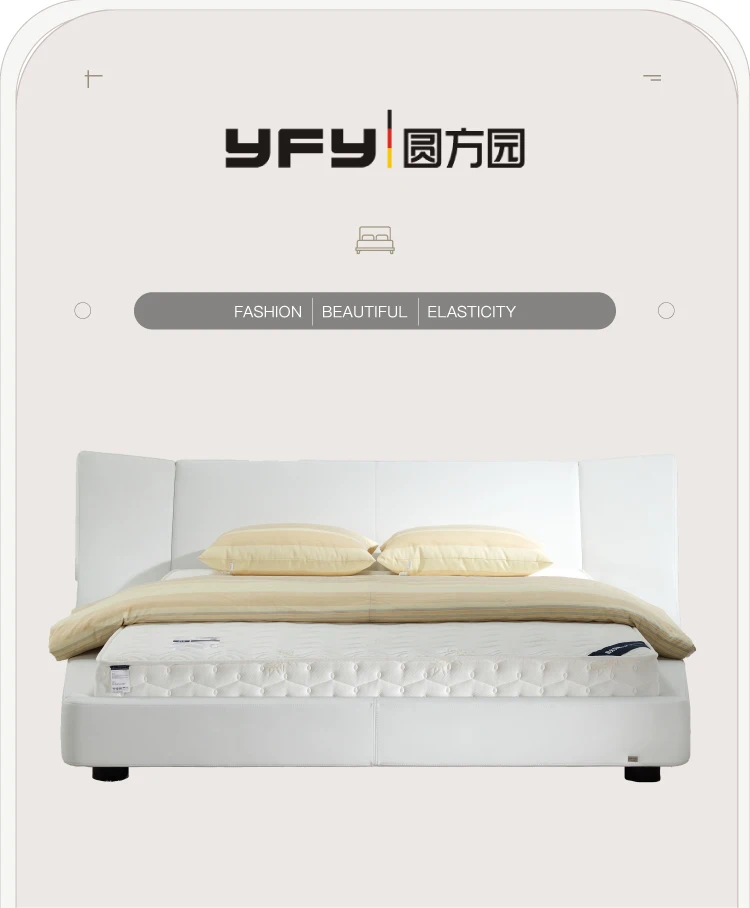 Modern Funiture Bed King Queen Double Size Bed For White Pu Faux ...