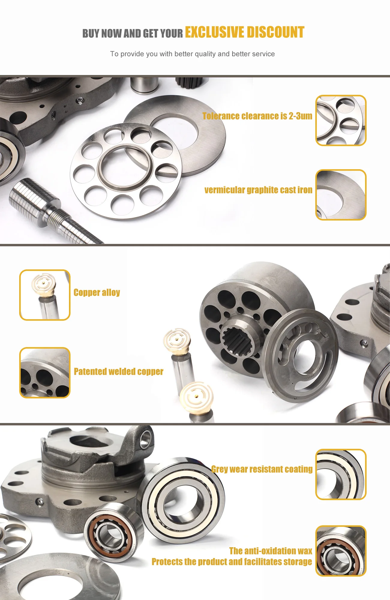 Excavator Piston Pump Parts A2F107 Hydraulic Pump Repair Kit A2F107 ...