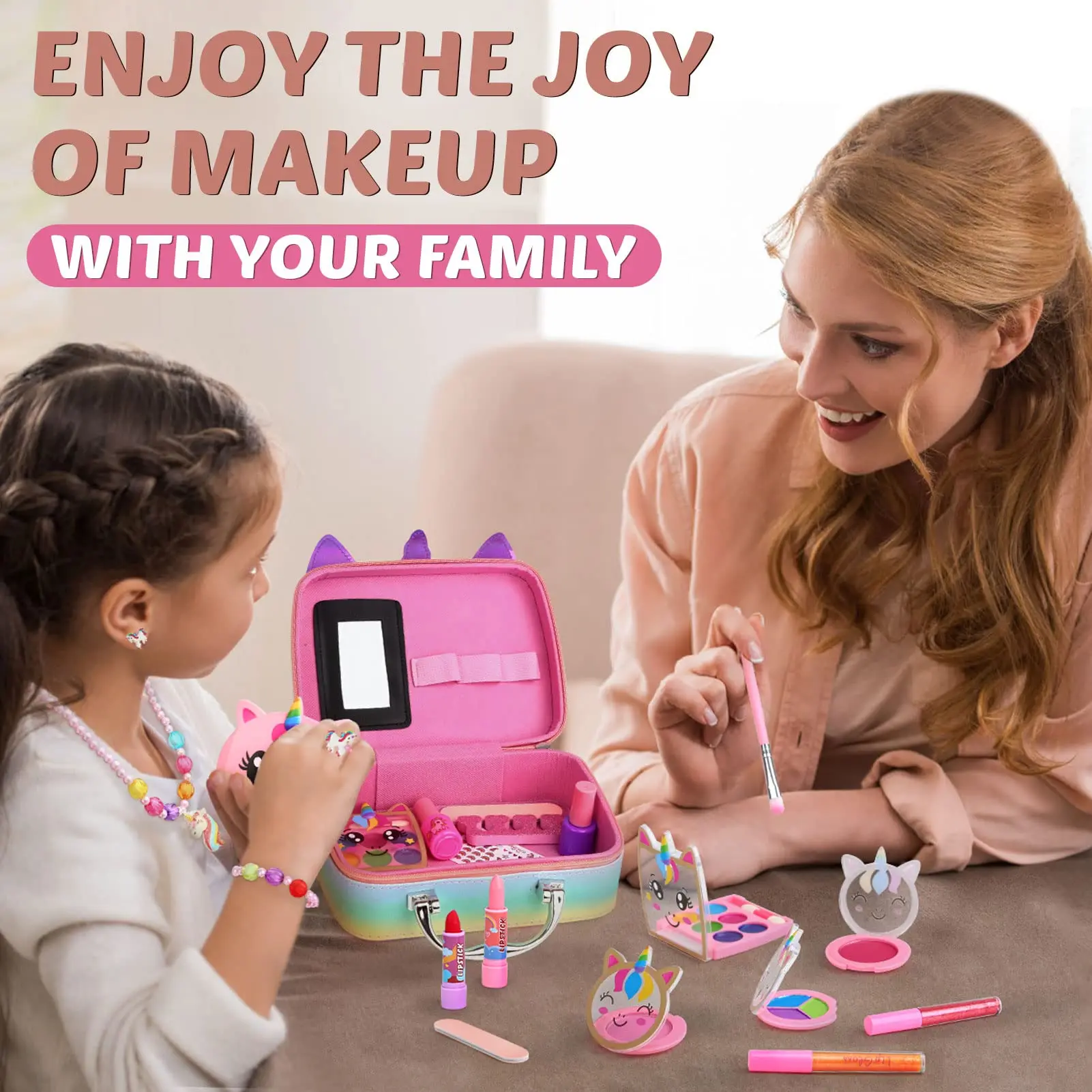 Kids 28 in 1 Real Makeup Set - Washable & Non-toxic