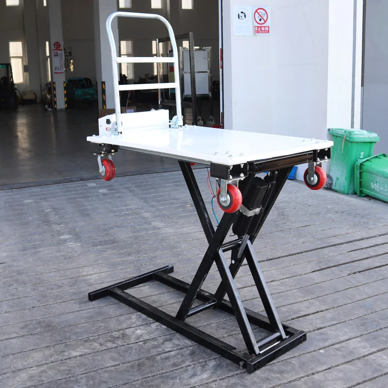 Hydraulic Scissor Lift Table Self Loading Hand Trolley Flattable Small ...