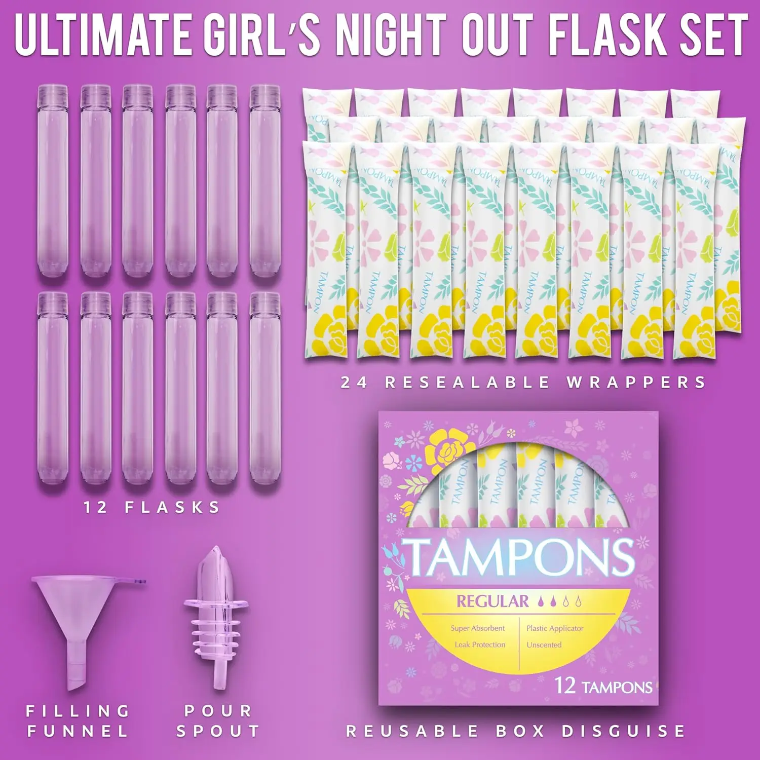 Alibaba.com: 12 pack 18 oz tampon flasks, hidden alcohol travel ...