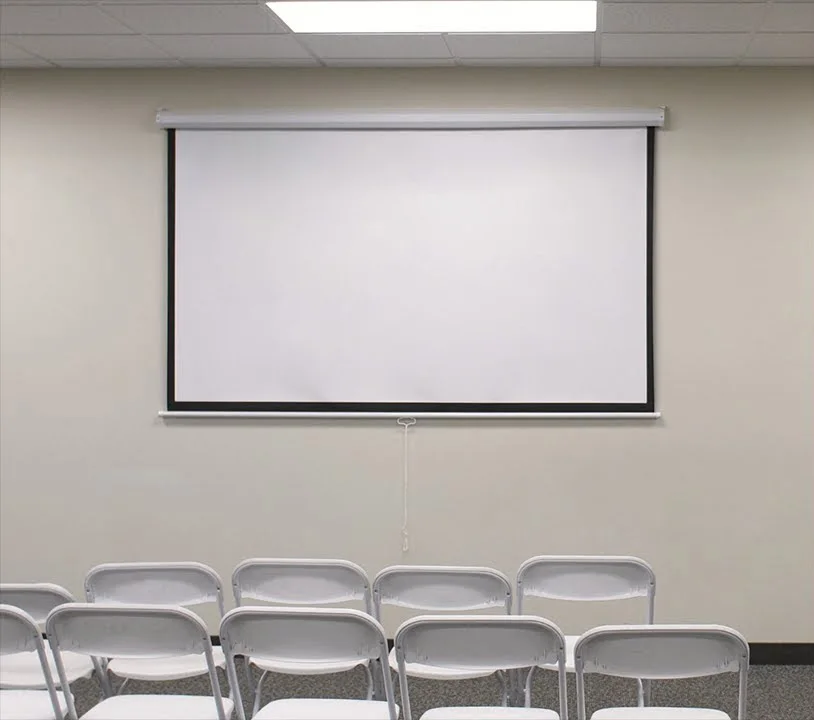 120 Inch Pull Down Projector Screen Manual 4K HD 3D Ceiling Wall Mount ...