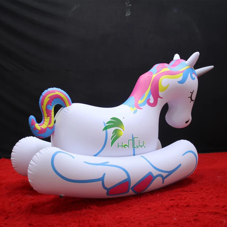 Custom Giant Inflatable Tube Rider Rainbow Unicorn Inflatable Ride-On ...