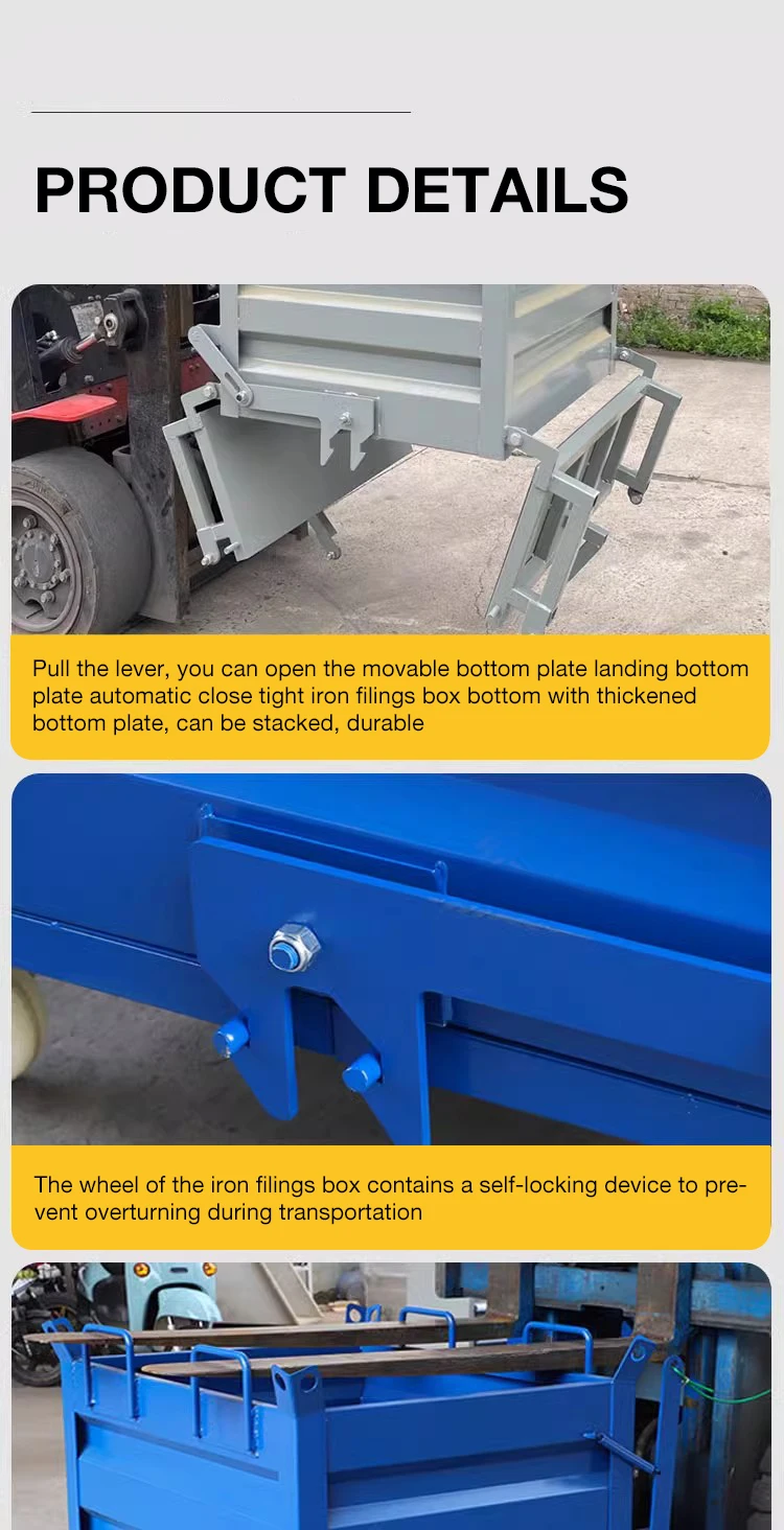 Bottom Opening Industrial Waste Bin For Forklift Access Blue Color ...