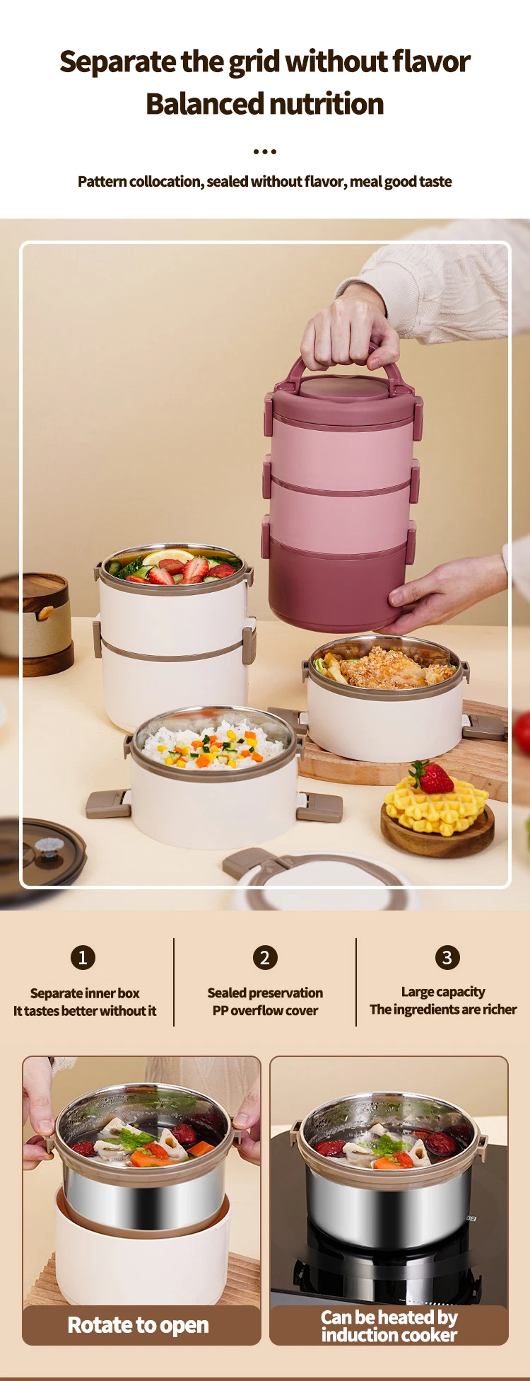 Versatile Kitchen Food Storage Box 304 Stainless Steel Lunch Take Away ...